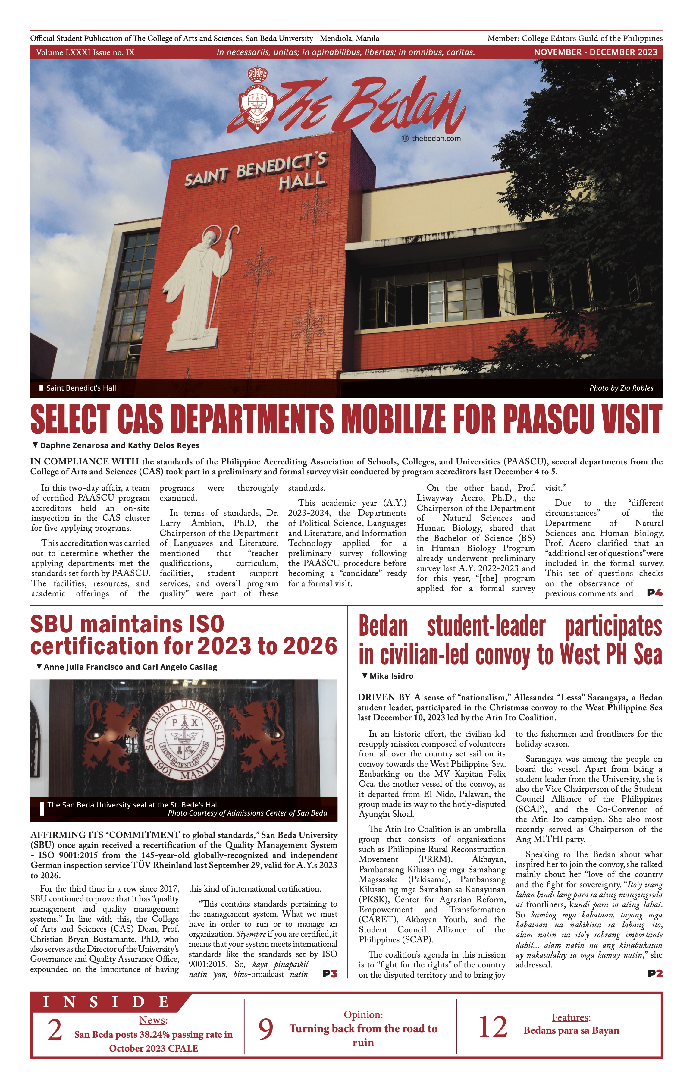 ISSUES AND PAST RELEASES – The Bedan